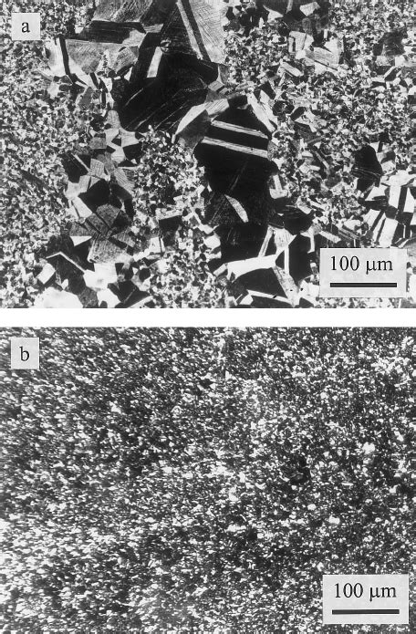 microstructure of a ti 48al 2cr 2nb and b ti 46al alloys