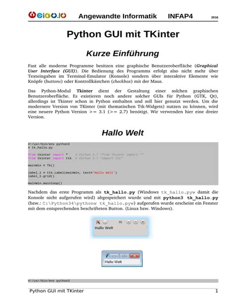 Python Gui Mit Tkinter