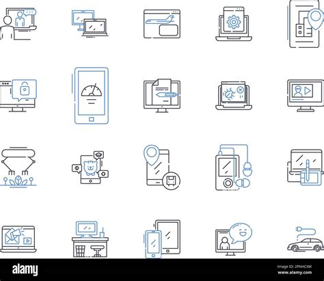 E Space Line Icons Collection Virtual Immersive Digital Augmented Remote Online Cyber