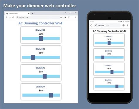 Dimmer Controller Esp328266 Web Server With Slider Arduino Code Rbdimmer