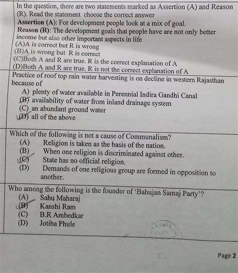 In The Question There Are Two Statements Marked As Assertion A And Rea