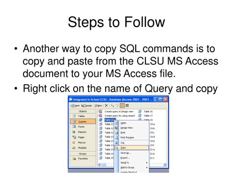 Ppt Guidelines For Extracting Data From Ms Access File Powerpoint Presentation Id3742837