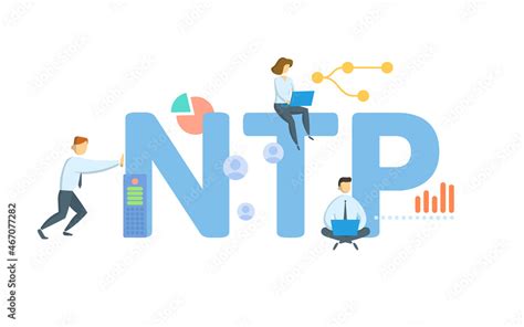 Ntp Network Time Protocol Concept With Keyword People And Icons Flat Vector Illustration