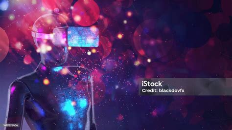 가상 현실 게임을 Vr 잔디와 사람들 미래 디지털 기술과 3d 가상 현실 시뮬레이션 현대 미래지향적 인 라이프 스타일 가상현실에 대한 스톡 사진 및 기타 이미지 Istock