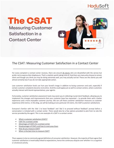 Ppt The Csat Measuring Customer Satisfaction In A Contact Center Powerpoint Presentation Id