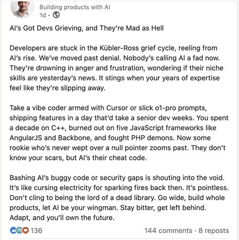 Linkedin Tech Prophet Explains Why Your Coding Career Is Already Dead