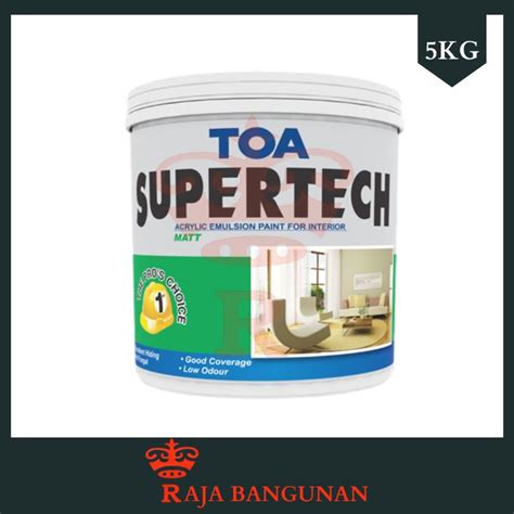 Jual TOA SUPERTECH CAT TEMBOK AKRILIK INTERIOR MATT DOFF WARNA TINTING KG Shopee Indonesia