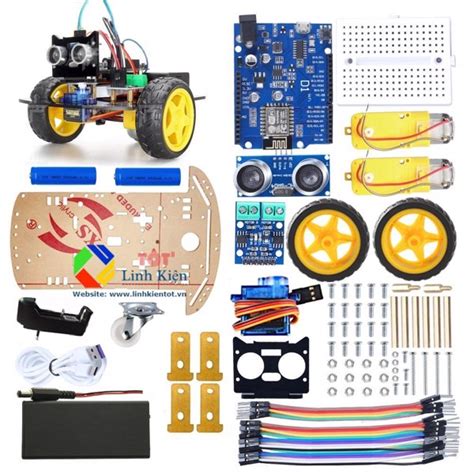 Xe Điều Khiển Wifi Esp8266 Wemost D1 Xe Tránh Vật Cản Wifi Car Robot