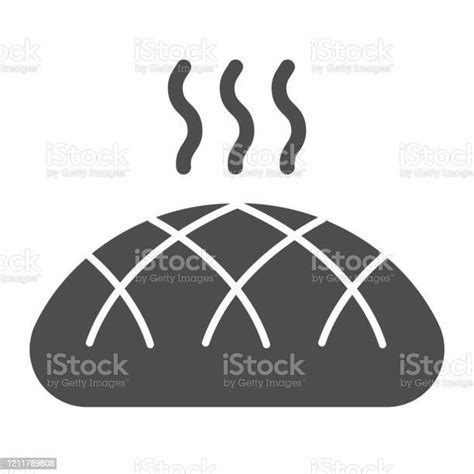 빵 단단한 아이콘입니다 뜨거운 신선한 갈색 덩어리 기호 흰색 배경에 문말 스타일의 그림 모바일 컨셉과 웹 디자인에 대한 베이커리