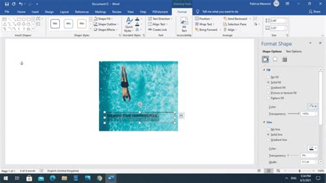 How To Create A See Through Text Box In Microsoft Word