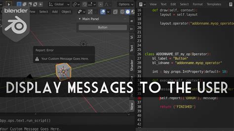 Darkfall Blender Python Tutorial How To Display Info Error Messages