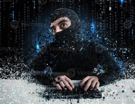 Hacker Reading Personal Information Concept Of Privacy And Security