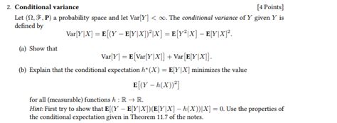 Solved 2 Conditional Variance [4 Points Let 2 5 P A