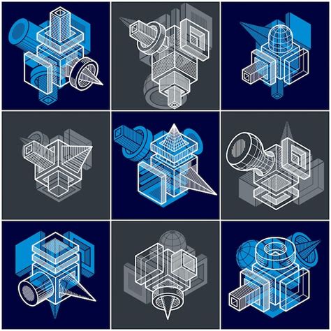 Premium Vector Set Of Isometric Abstract Vector Geometric Shapes