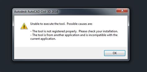Unable To Use Assembly Tool Palette Error Message Unable To Execute