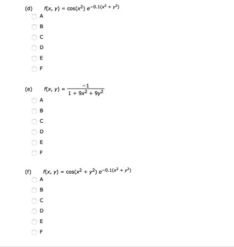 Solved Match The Functions Below With Their Graphs A F Chegg Com