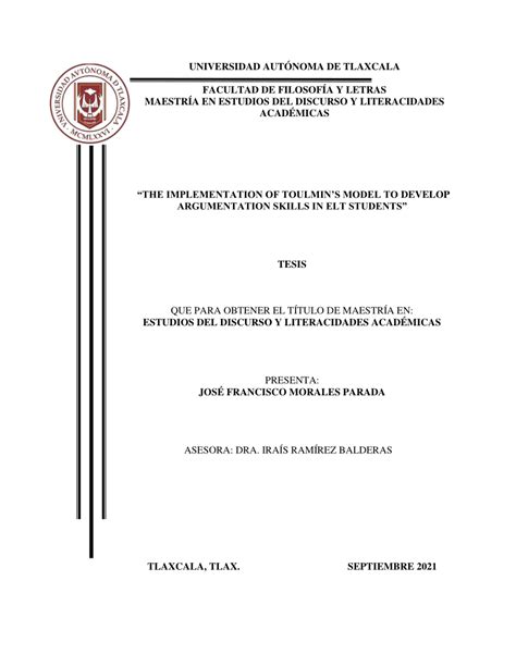 Pdf Implementation Of Toulmin´s Model To Develop Argumentation Skills