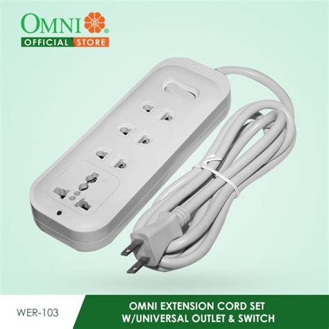 OMNI Extension Cord Set W Universal Outlet Switch 2 Meters WER 103 Lazada PH