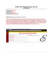 CIS363 Lab Report Week6 Docx CIS363Web Interface Design With Lab Lab Report Professor