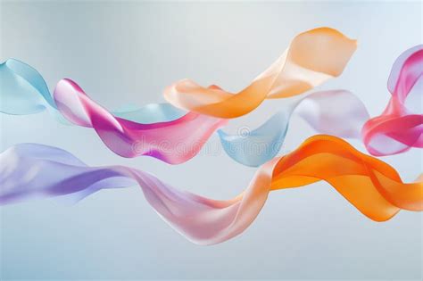 Flowing Pastel Ribbons Dance In Gentle Curves Stock Illustration Illustration Of Tints Orange