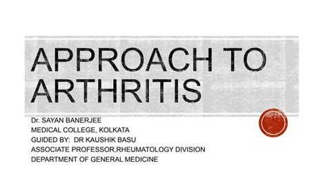 Approach To Arthritispptx