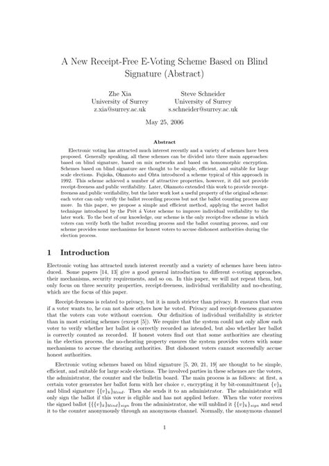 pdf a new receipt free e voting scheme based on blind signature