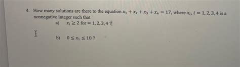 solved 4 how many solutions are there to the equation