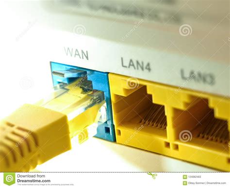 Close Up Modem Internet Connector Stock Image 124062463