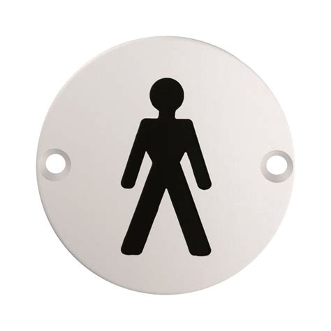 Eurospec Signage Male Symbol 75mm Satin Stainless Steel Sex1011s