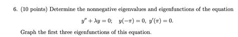 Solved 6 10 Points Determine The Nonnegative Eigenvalues