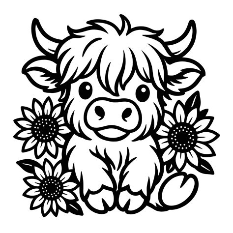 Highland Cow Svg 10 File Format Bundle Cute Cow Clipart And Outline