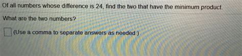 solved of all numbers whose difference is 24 find the two