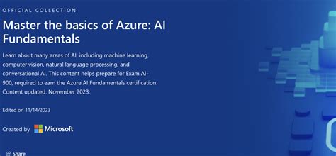 Microsoft Free Course Master The Basics Of Azure Ai Fundamentals