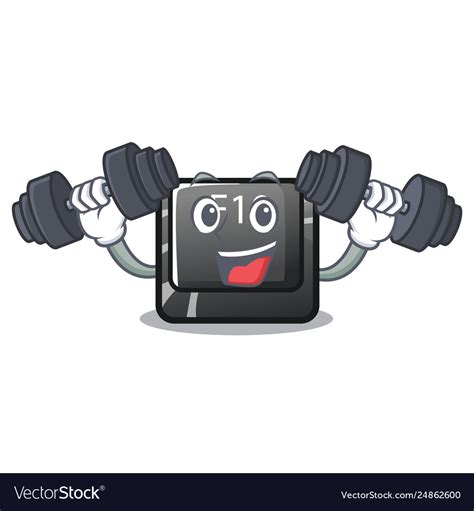 Fitness Button F10 In Mascot Shape Royalty Free Vector Image