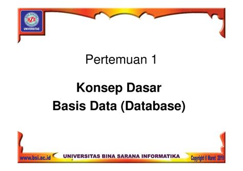 Konsep Dasar Basis Data Database Pertemuan Konsep Dasar Basis Data Database