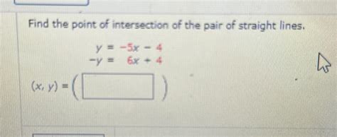 Solved Find the point of intersection of the pair of | Chegg.com