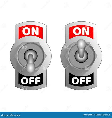 Metallic Toggle Switcher Realistic Switcher Design Vector Chrome Toggle Switcher Stock Vector