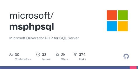 Github Microsoftmsphpsql Microsoft Drivers For Php For Sql Server