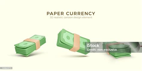 녹색 종이 화폐의 팩 미국 달러의 3d 렌더링 스택 세트 만화 스타일의 돈 달러 지폐 돈 뭉치에 대한 스톡 벡터 아트 및 기타 이미지 돈 뭉치 1 달러 지폐 미국 지폐