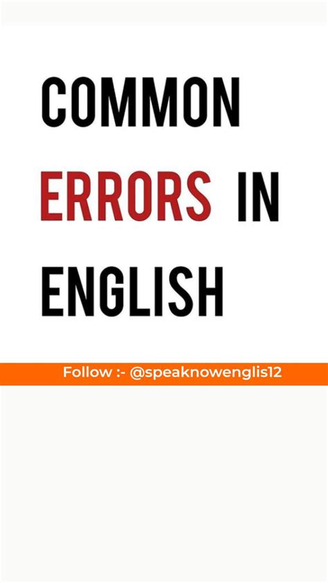 Common Errors In English Artofit