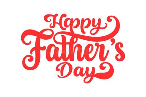 An Elegant Red Script Text With Happy Fathers Day Greeting Stock Vector