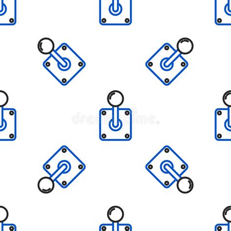 Line Joystick For Arcade Machine Icon Isolated Seamless Pattern On