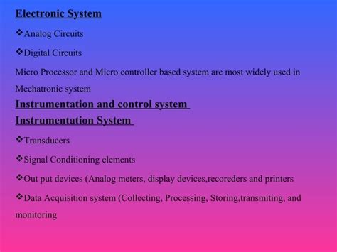 Mechatronics PPT Robotics Technology Computing