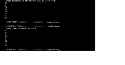 To Implement Hill Cipher Encryption Decryption In C With Output Image