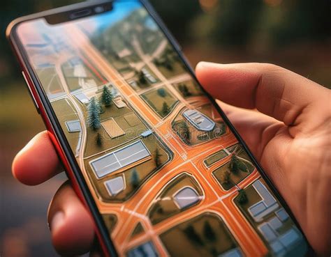 Navigation App On A Smartphone Screen Illustrating Directions Travel And Location Services