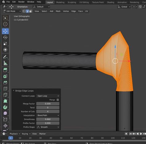 How To Use Bridge Edge Loops To Make A Pipe Bend In Blender 289