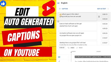 How To Edit Auto Generated Captions In Youtube Youtube