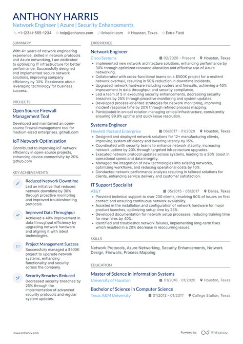 7 Network Security Engineer Resume Examples And Guide For 2026