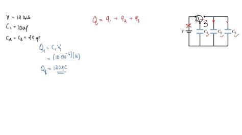 SOLVED In Fig V V C μF and C C μF Switch S is first thrown to the left