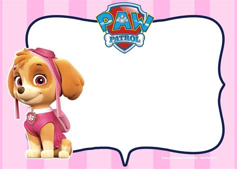 Free Printable Skye Paw Patrol Invitations Templates Artofit